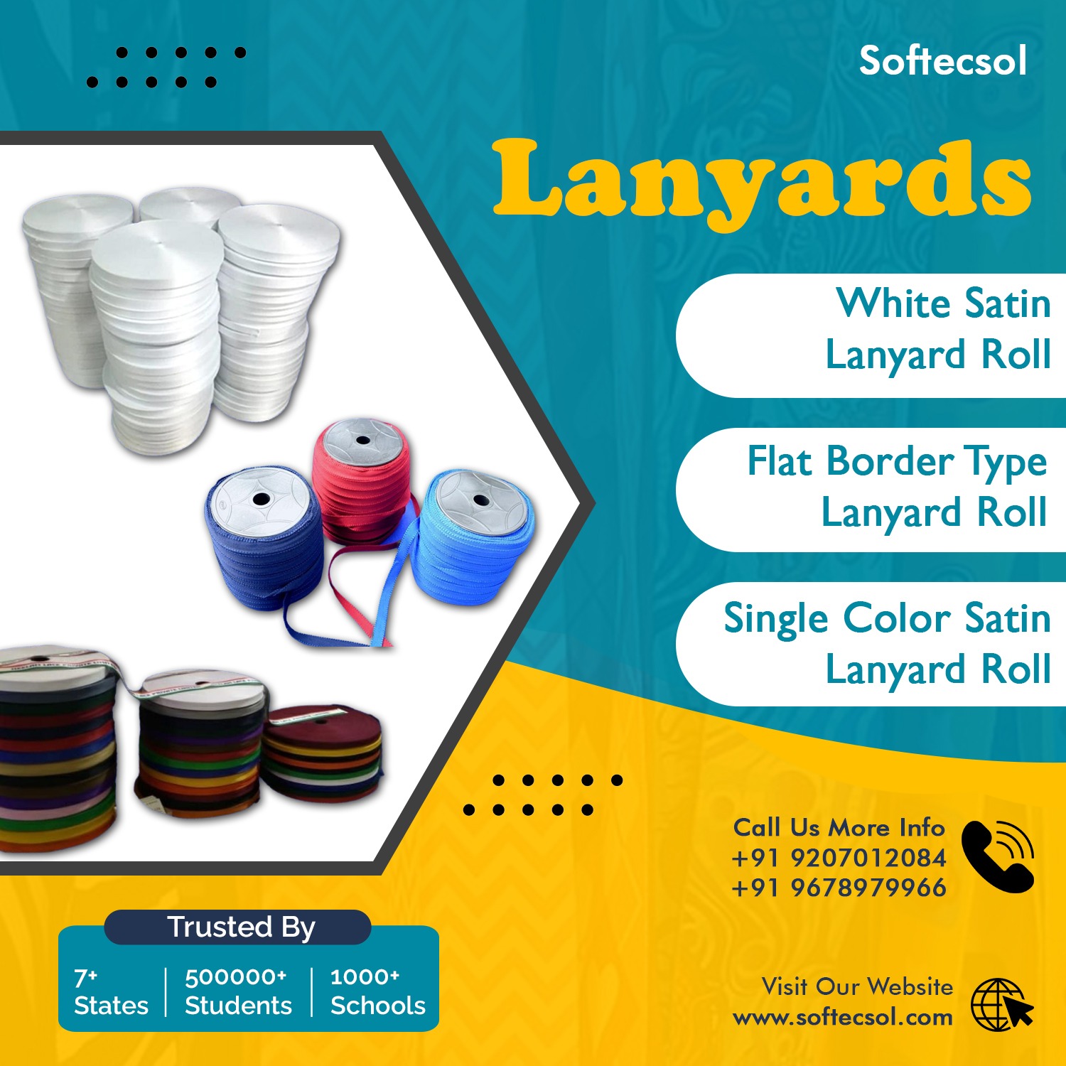 White Satin Lanyard Roll – SoftecSol | Assam