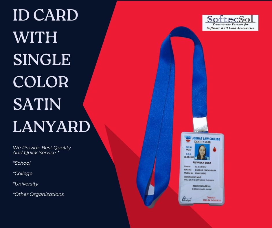 ID Card With Single Color Satin Lanyard – SoftecSol | Assam